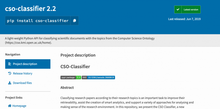 CSO-Classifier available on PIP | SKM3